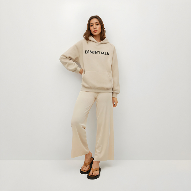 Essentials Hoodie - Cream Oversized Long-Sleeve Pullover Unisex – Proverbs 3:3